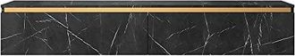 Selsey SENEY TV Lowboard schwarzer Marmor + goldener Einsatz 175 cm