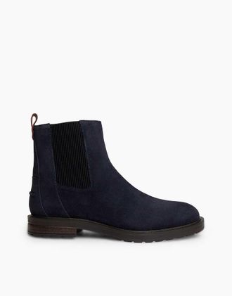 Tommy Hilfiger Chelsea-Stiefel aus Wildleder mit Rei&szlig;verschluss in Dunkelblau