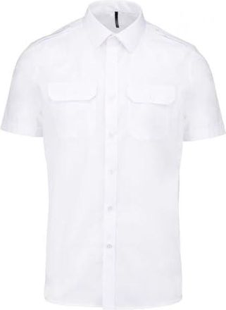 Kariban Chemise Pilote Manches Courtes Homme - Blanc, XXL, Homme
