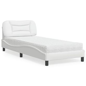 vidaXL Letto Con Materasso Bianco 80x200 Cm In Similpelle - Vidaxl