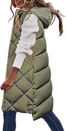 Generic 2026 Vestes &agrave; capuche solides &agrave; capuche longueur moyenne veste gilet mince cardigan manteau, Vert, XXL