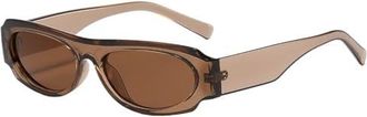 Generic Lunettes De Soleil Carr&eacute;es &Agrave; Monture Fine For Femme, Tendance For Les Photos De Rue Et Les D&eacute;placements En Ext&eacute;rieur.(Brown)