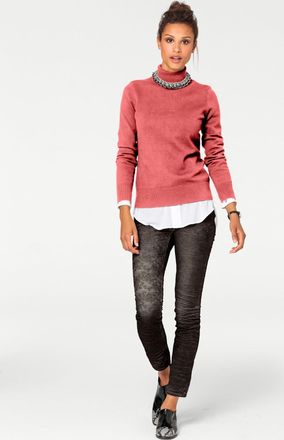 Heine Rollkragenpullover HEINE Rollkragen-Pullover, Damen, Gr. 34, orange (koralle), 100% Baumwolle, unifarben, Pullover Rollkragenpullover, Topseller