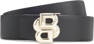 HUGO BOSS Femme, Accessoires, Noir, Taille: 85 CM Ceinture r&eacute;versible en cuir italien avec monogramme Double B