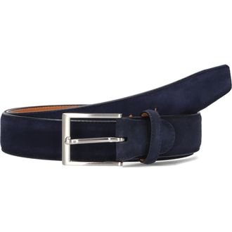 Magnanni Gr&uuml;ner Wildlederg&uuml;rtel Modell 1078 - - Accessories - Herren - Blau - 115 CM