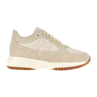 Hogan Femme, Chaussures, Beige, Taille: 37 1/2 EU Interactive H713 Baskets &agrave; Lacets