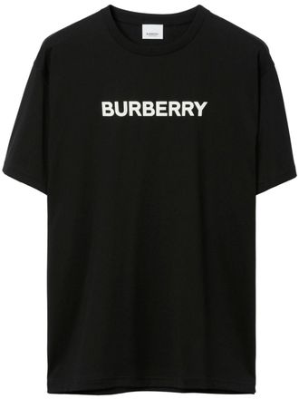 Burberry t-shirt en coton à logo imprimé - Noir