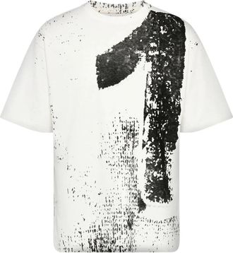 Maison Margiela 10 Print Baumwoll-T-Shirt - - Tops - Herren - Wei&szlig; - S