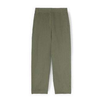Motivi Leinenmischung Hose mit Umschlag - - Trousers - Damen - Gr&uuml;n - M