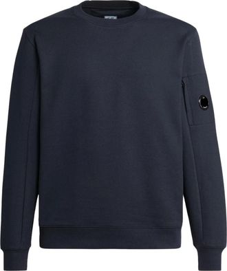 C.P. Company C.p. Company, Homme, Sweatshirts et sweats &agrave; capuche, Bleu, Taille: S SweaT-shirt ras du cou en molleton gratt&eacute; en diagonale