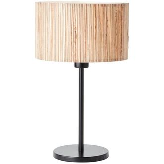 Brilliant Lampe, Wimea Tischleuchte schwarz/natur, 1x A60, E27, 52W, Mit Schnurzwischenschalter