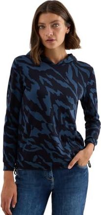 Cecil 3227775 Sweat à Capuche à Motifs, Urban Dark Blue, S Femmes