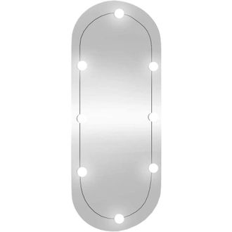 vidaXL Wandspiegel mit LED-Leuchten 40x90 cm Glas Oval Vidaxl