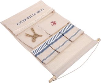 Pretyzoom Wandh&auml;ngetasche aus Baumwoll Leinen H&auml;ngeorganizer mit F&auml;chern T&uuml;raufbewahrungstasche f&uuml;r Schlafzimmer und K&uuml;che Atmungsaktive Stofftasche zur Platzsp