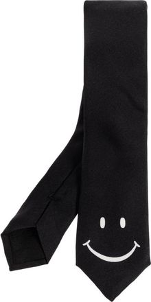 Moschino Homme, Accessoires, Noir, Taille: ONE Size Smiley Silk Tie