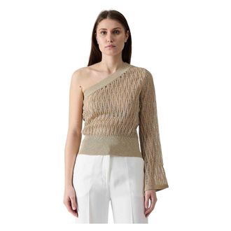 Federica Tosi Ein-Schulter-Lurex-Top - - Blouses & Shirts - Damen - Gelb - XS