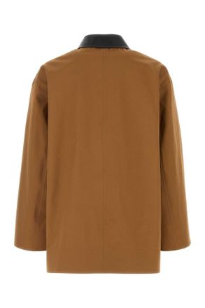 Jil Sander Mens Organic Cotton Trench Coat Brown