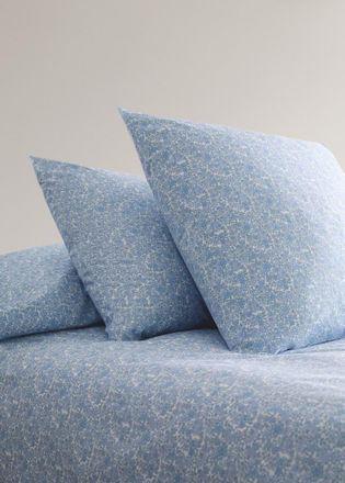 Mango Taie doreiller enfant percale fleurs 60x60 cm bleu - Home - 60x60cm - MANGO HOME