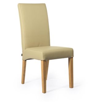 SIX Echt-Lederstuhl Massiv mit Nosag Federn Komfort Latexgurte Design Esszimmerstuhl Bambi Vollbezogen-Rindsleder Holzgestell Vollverleimt 150kg Belastbar