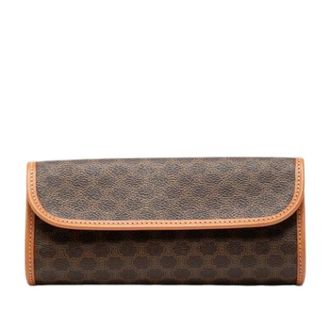 Celine Sac pochette Pre-owned en toile - Femme - Pre-owned - Brun - Taille: ONE Size