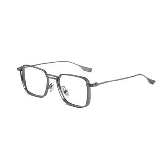 Generic Monture de lunettes en m&eacute;tal pour homme et femme, verres transparents, montures de lunettes optiques pour hommes, gris