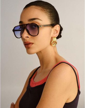 Le Specs Tragic Magic - Pilotensonnenbrille mit der Farbe Tokyo Blue Tint-Blau