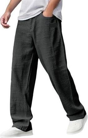 Generic Pantalon de jogging pour homme - Pantalon de loisirs l&eacute;ger et brod&eacute; - Avec cordon de serrage - Coupe ample et poche &agrave; la taille - Pantalon long pour l