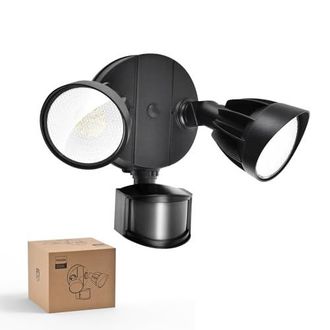 Philips 21W 3000LM Outdoor LED Security Light with PIR Motion Sensor 5000K Daylight Floodlight, Waterproof, Dusk to Dawn Function, 2 Adjustable Heads, 4 Modes