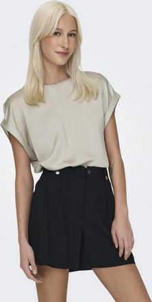 Only Kurzarmshirt ONLLIEKE S/S SATIN MIX TOP WVN NOOS regular fit, Web, Polyester, Rundhals, unifarben
