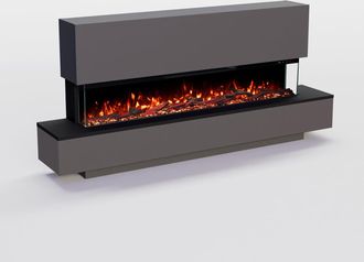 Glow Fire Elektrokamin Cobalt 50 mit realistischem 3D LED-Feuer - Stand-Elektrokamin mit Heizung und Kaminfeuer, App Steuerung, Knistereffekt & Timer, max. 1800