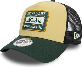 New Era écusson Casquette de Camionneur réglable été Beige Vert Chapeau A-Frame Buffalo 1920