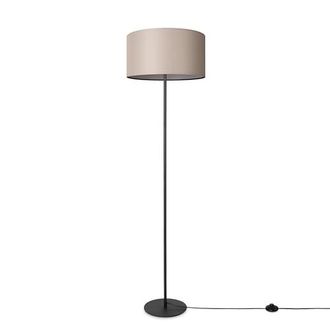 Paco Home Lampadaire Salon Chambre Lampadaire LED Monopied Abat-jour en tissu Rond Abat-jour Moderne E27 Couleur unie
