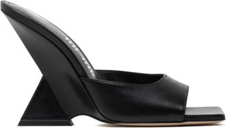 The Attico Femme, Chaussures, Noir, Taille: 41 EU Mules Ouvertes en Cuir Noir