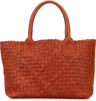 Bottega Veneta Shopper - Small Lambskin Intreccio Cabat Tote - Gr. unisize - in Braun - für Damen
