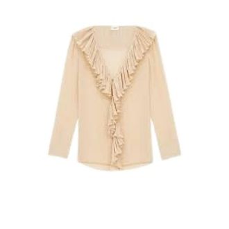Saint Laurent Gestreiftes Seidenhemd - - Blouses & Shirts - Damen - Beige - M