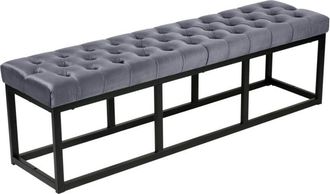 Clp Polson Black Black Grey Velute Banc, 150 cm