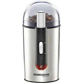 Rommelsbacher Kaffeem&uuml;hle EKM 150 - Schlagmesser aus Edelstahl, Edelstahl Bohnenbeh&auml;lter, F&uuml;llmenge 40 g, Mahldauer elektronisch gesteuert, 7 Stufen, auch f&uuml;r Gew&uuml;r