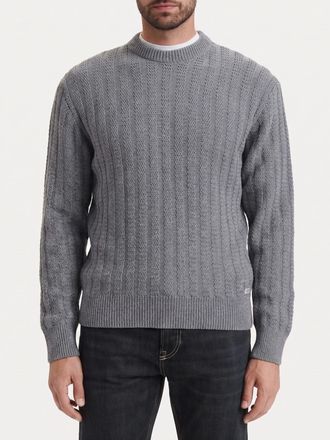 HUGO BOSS Lang&auml;rmeliger Baumwollpullover mit Rundhalsausschnitt