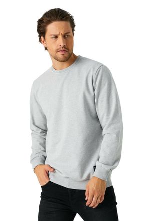 Comeor Sweatshirt Herren Pullover Ohne Kapuze (Hellgrau 4XL)