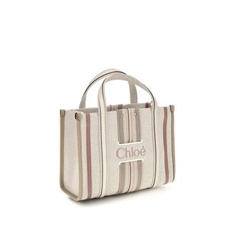 Chlo&eacute; Womens Beige Cotton Shoulder Bag