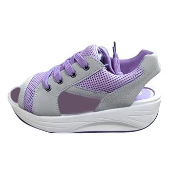 Generic 2026 Chaussures confortables à bout rond et semelle à talon en maille respirante pour femme, violet, 37.5 EU