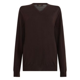 Slowear Slowear - Pull-over &agrave; col en V Zanone - Homme - Pulls - Brun - Taille: XL