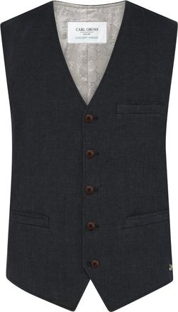 Carl Gross Anzugweste aus Leinen mit Innenfutter in