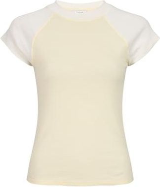 Topshop T-shirt Emilie bicolore en coton m&eacute;lang&eacute;