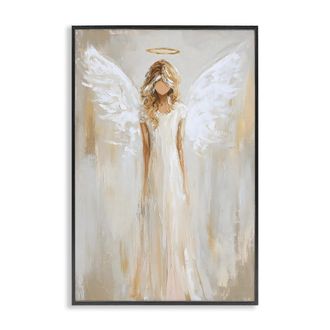Stupell Industries Divine White Robe Angel Giclée-Kunst, gerahmt, Design von Petal Prints Design, 76,2 x 50,8 cm