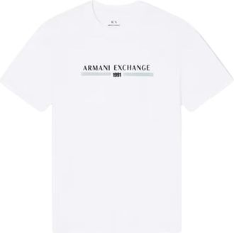 A|X Armani Exchange T-Shirt f&uuml;r Herren, Logo (Naturwei&szlig;)