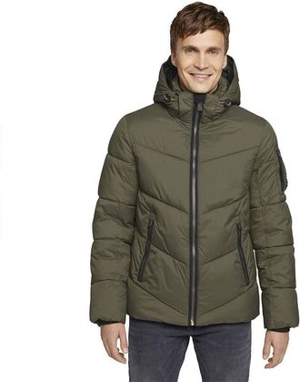 Tom Tailor Herren Gesteppte Pufferjacke 1026748, 13050 - Olive Night Green, M