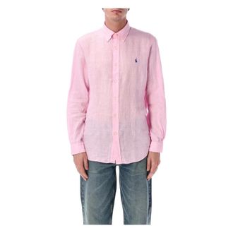 Polo Ralph Lauren Homme, Chemises, Rose, Taille: M Custom Fit Shirt