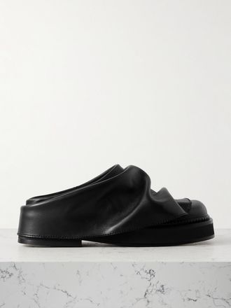 The Attico Chaussons De Ville En Cuir &Agrave; Plis Mini Robin - Noir