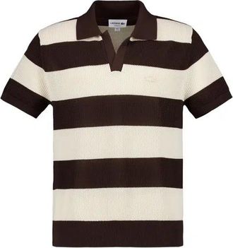 Lacoste Herren Polo-Shirt beige gestreift Classic Fit